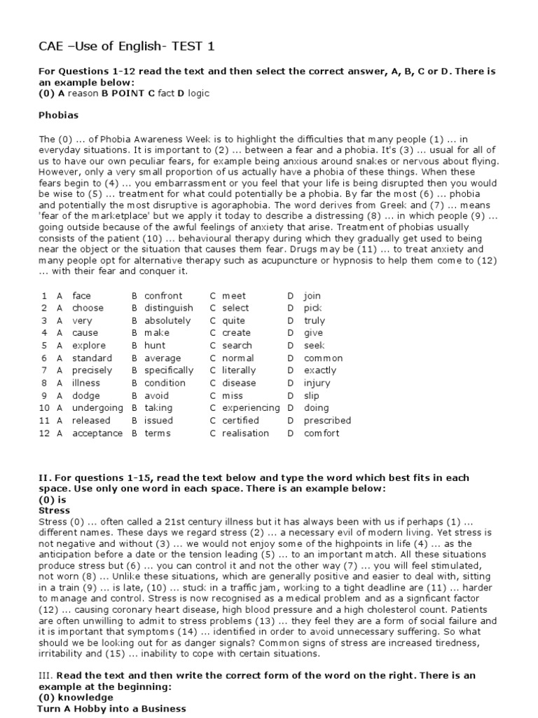 CAE English in Use Tests | PDF | Career & Growth | Games & Activities