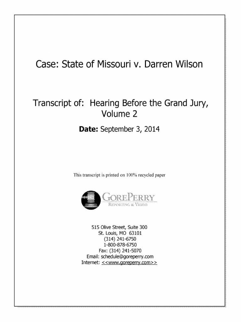 Grand Jury Transcript - September 3 2014 | PDF