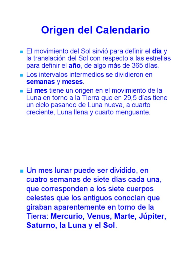 Origen Del Calendario | PDF | Calendario | Science