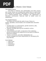 Department of Education Vision, Mission and Core Values (DepEd VMV) - Department of Education ...