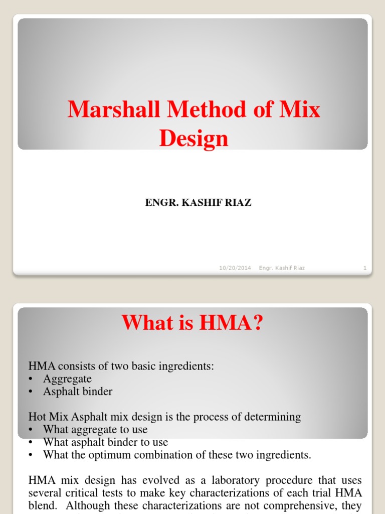 Marshall Mix Design | Density | Construction Aggregate