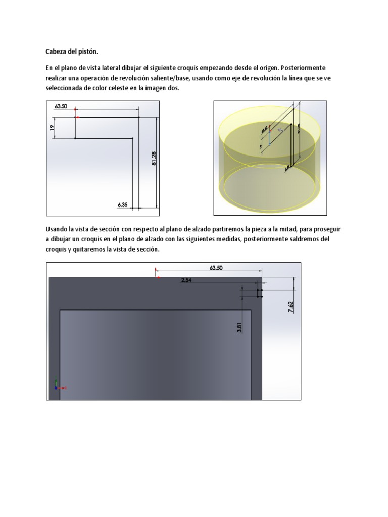 Cabeza Del Pistón en Solidworks | PDF | Geometria plana) | Enseñanza de ...