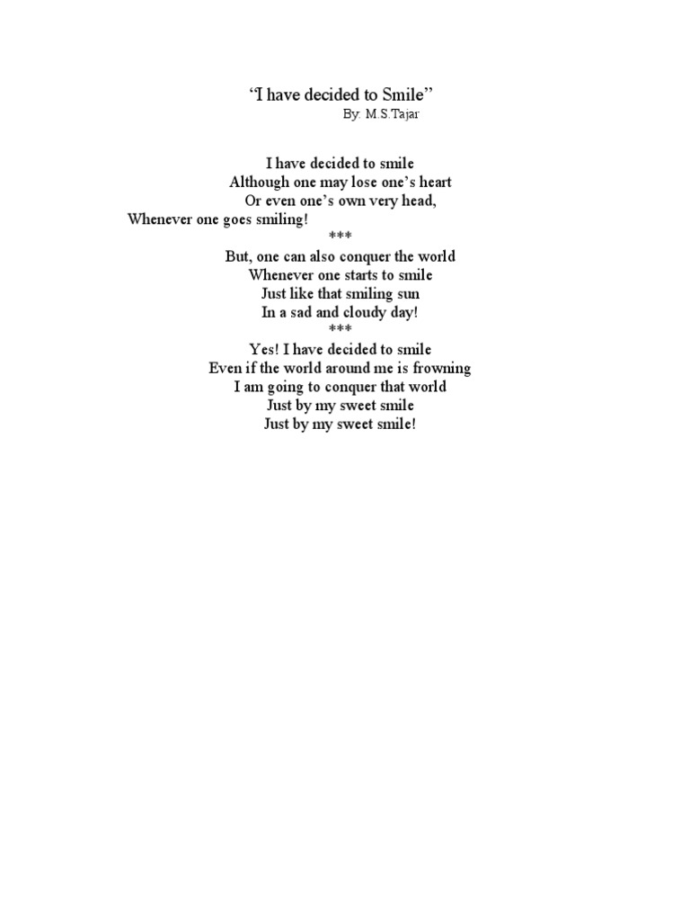 The Power of Smiling: A Poem | PDF