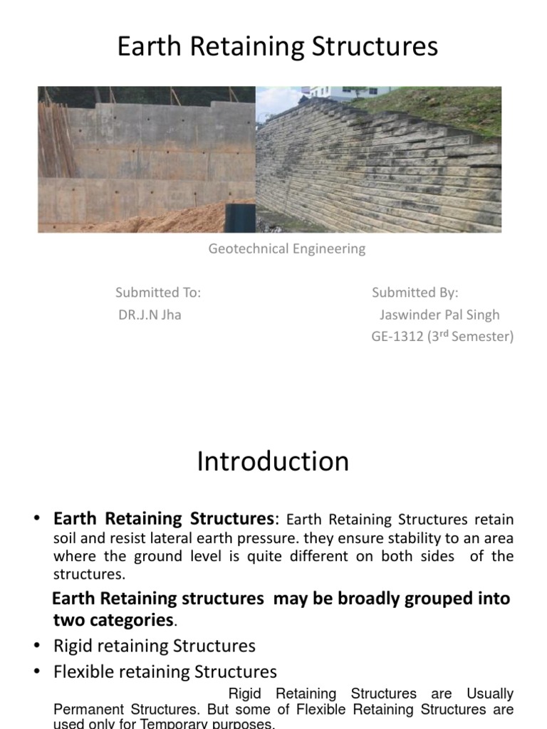 Earth Retaining Structures | PDF | Dam | Geotechnical Engineering