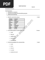 Nso Sample Paper Class-4 2025-26 | PDF | Digestion | Gastrointestinal Tract