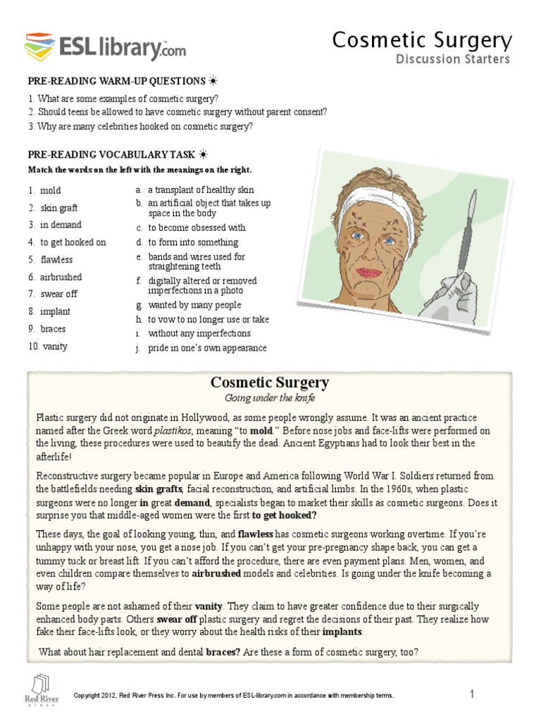cosmetic surgery.pdf | Plastic Surgery | Surgery