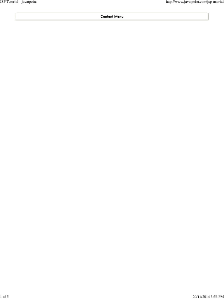 Jsp Tutorial Javatpoint Pdf Java Server Pages Java Servlet