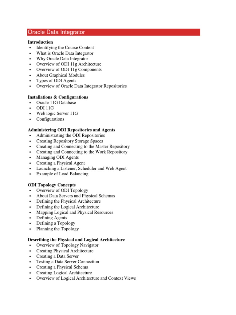 Oracle Data Integrator | PDF | Oracle Database | Interface (Computing)