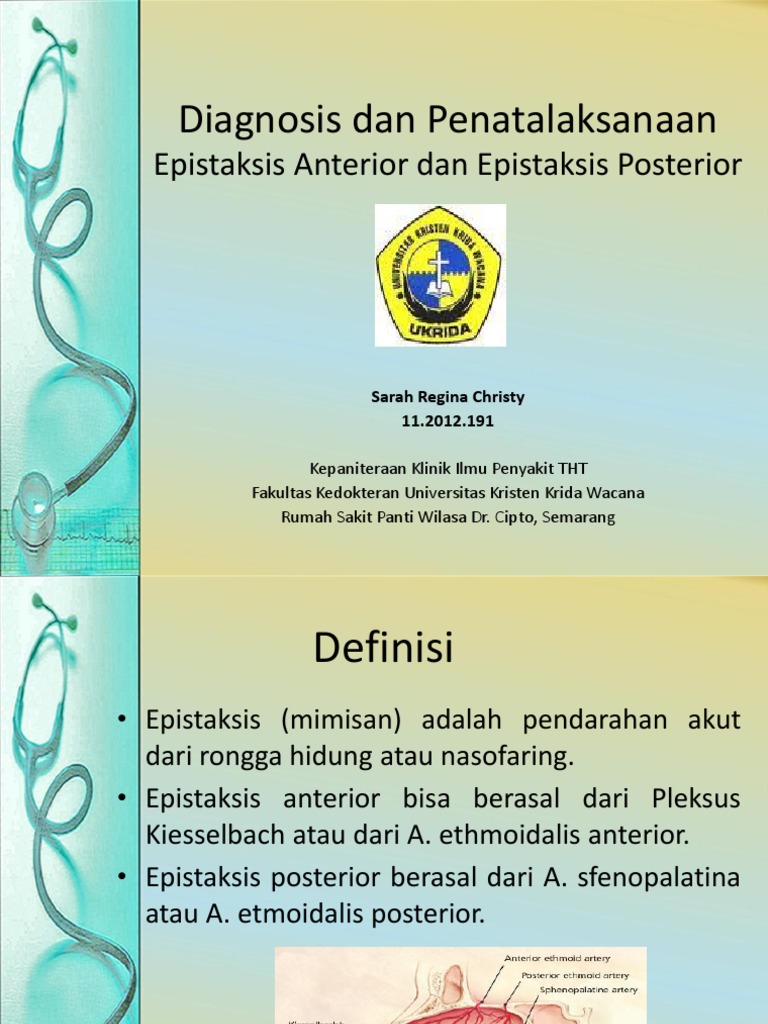 Diagnosis Dan Penatalaksanaan Epistaksis Anterior Dan Epistaksis ...