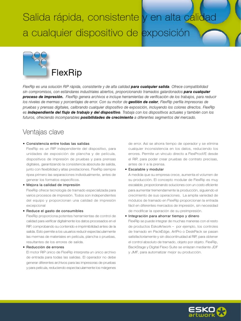 FlexRip Es | PDF | Impresora (Computación) | Calidad (comercial)