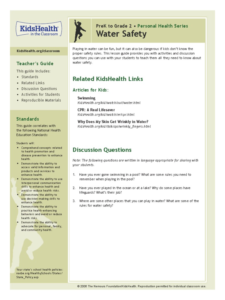 Water Safety | PDF | Human Swimming