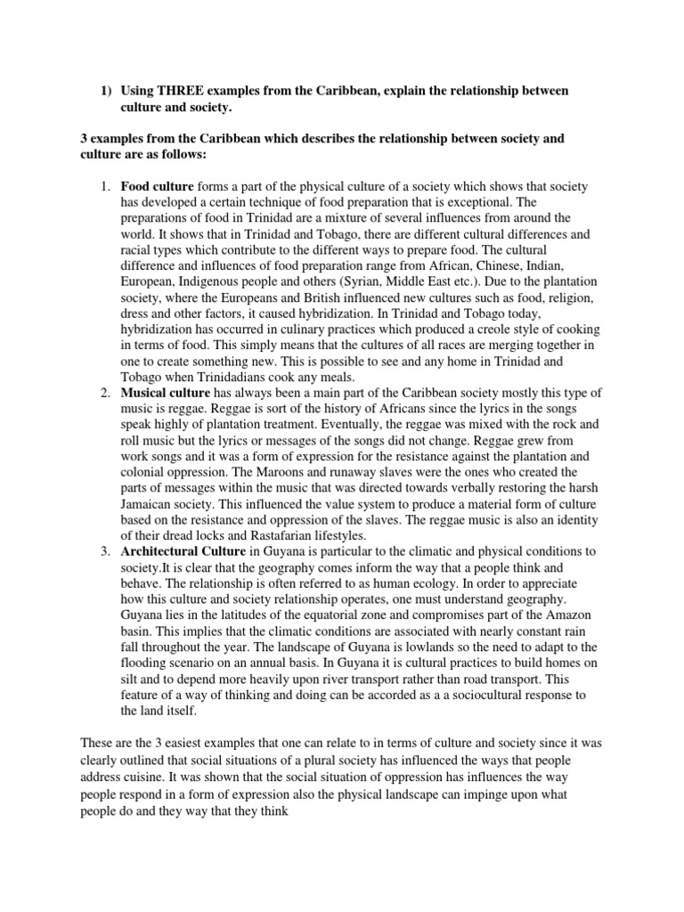 Past Paper Essay | Trinidad And Tobago | Caribbean