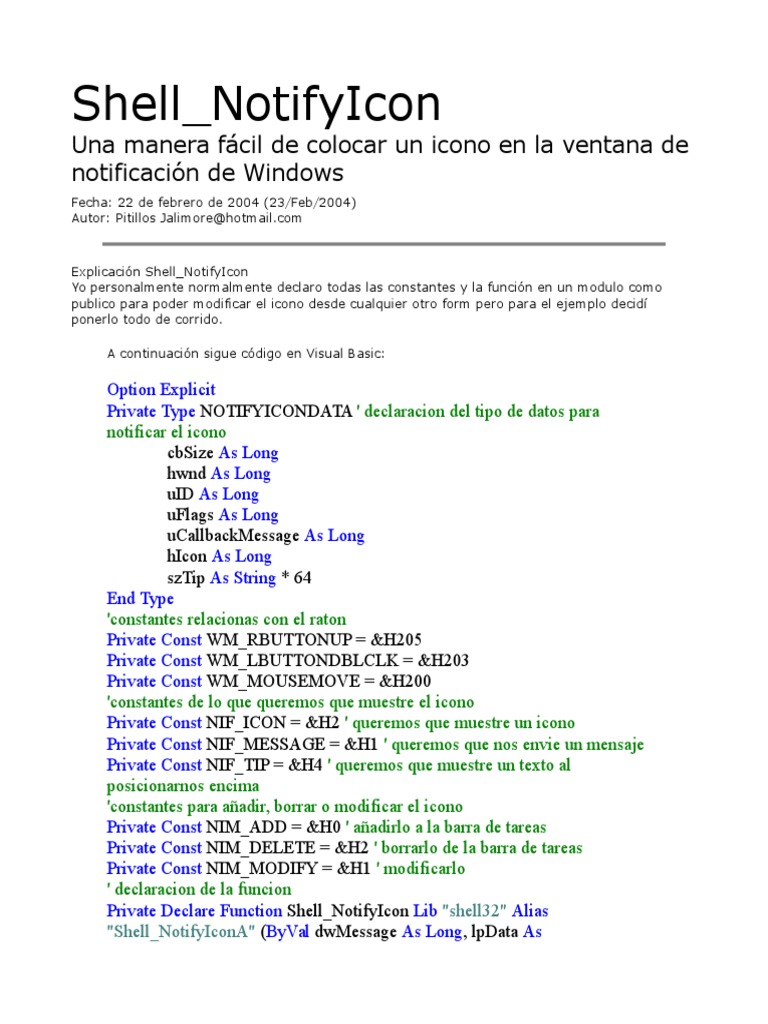 Shell NotifyIcon | PDF | Ingeniería Informática | Desarrollo de software