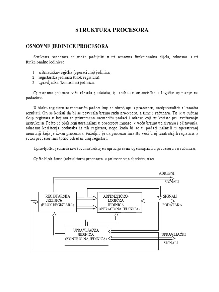 Osnovi Računarske Tehnike - Struktura Procesora | PDF