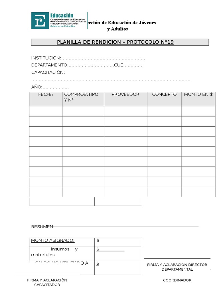 Formularios para Rendicion | PDF | Crecimiento personal y profesional