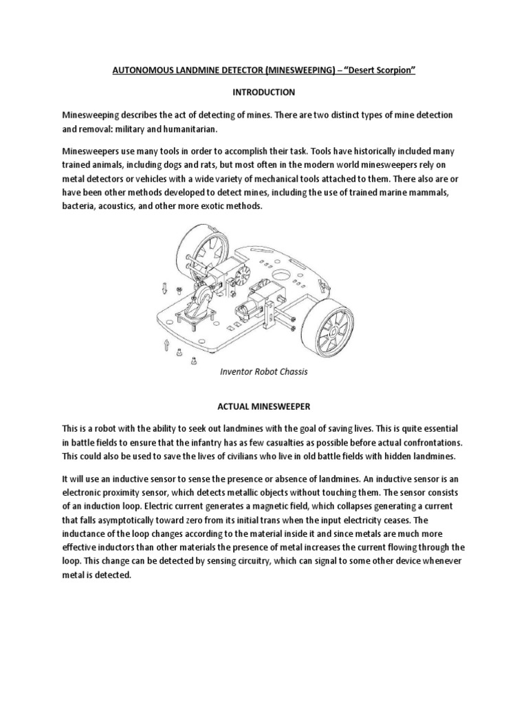 Autonomous Landmine Detector Minesweeping Desert Scorpion Pdf