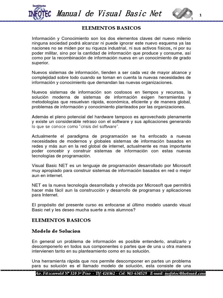 Manual Visual Basic Net.. | PDF | Programa de computadora | Programación