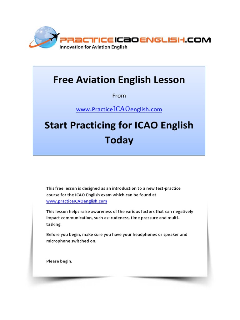 Aviation English Lesson | PDF | Air Traffic Control | Aviation Safety