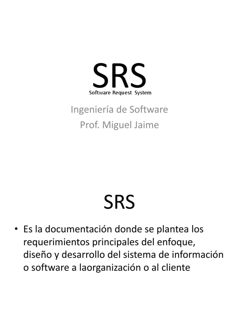 Requerimientos del Software SRS | PDF | Hardware de la computadora ...