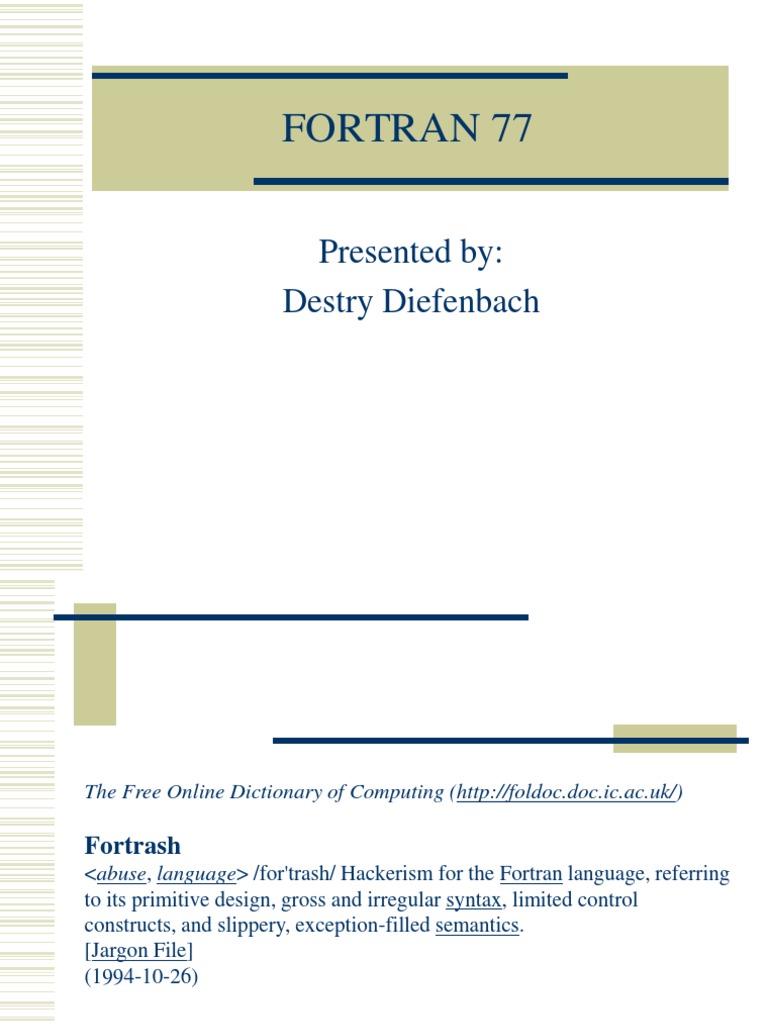 Fortran 77 | PDF | Subroutine | Control Flow Fortran 77 | PDF | Subroutine | Control Flow