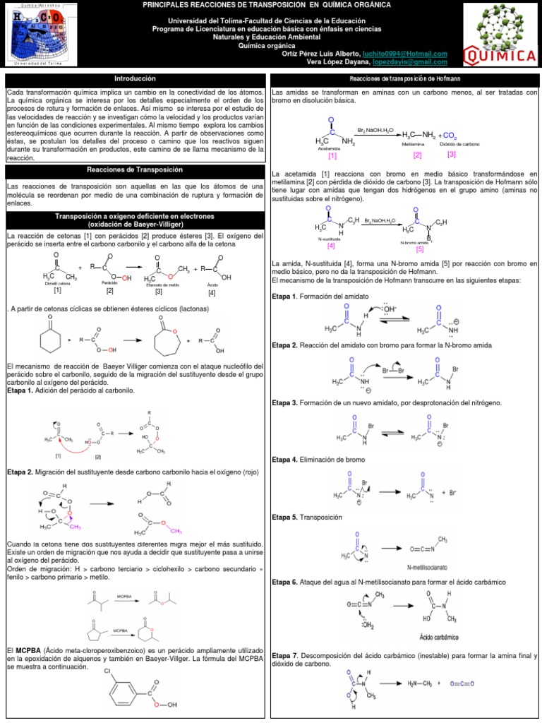 Reacciones de Transposición (Poster)