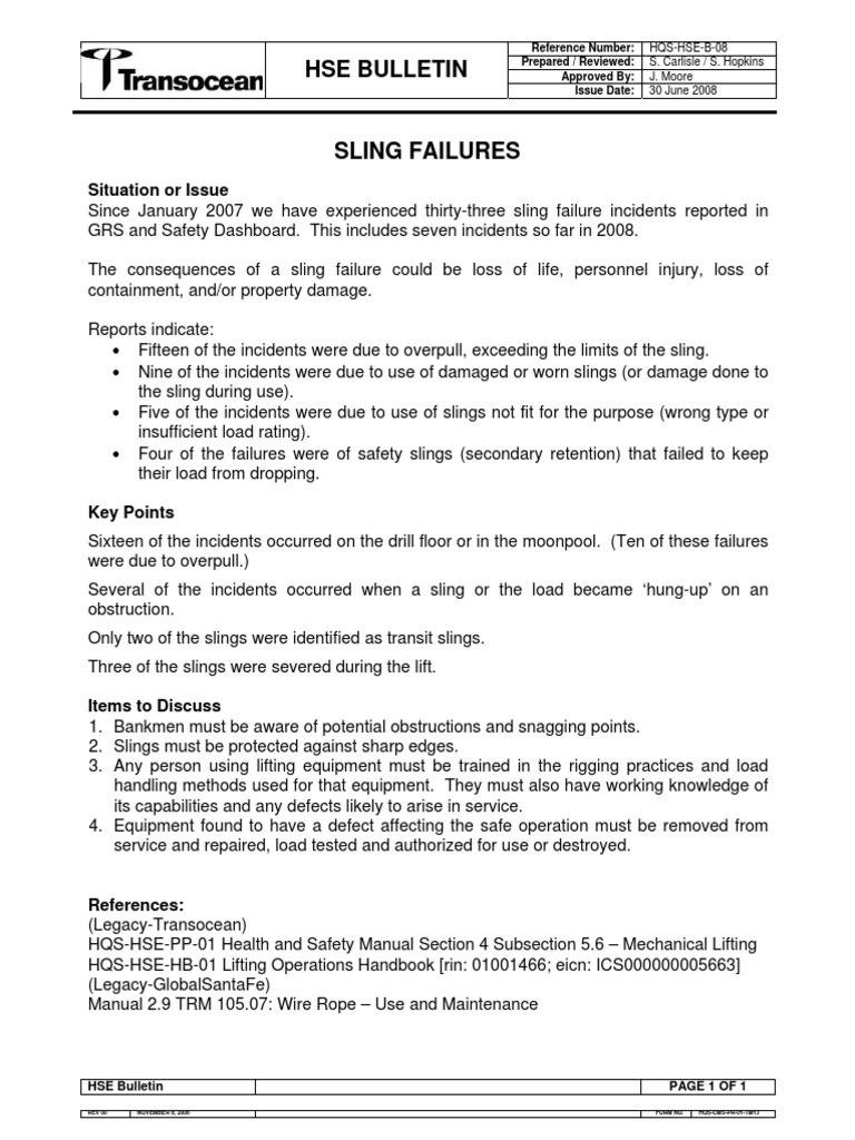 Sling Failures | PDF