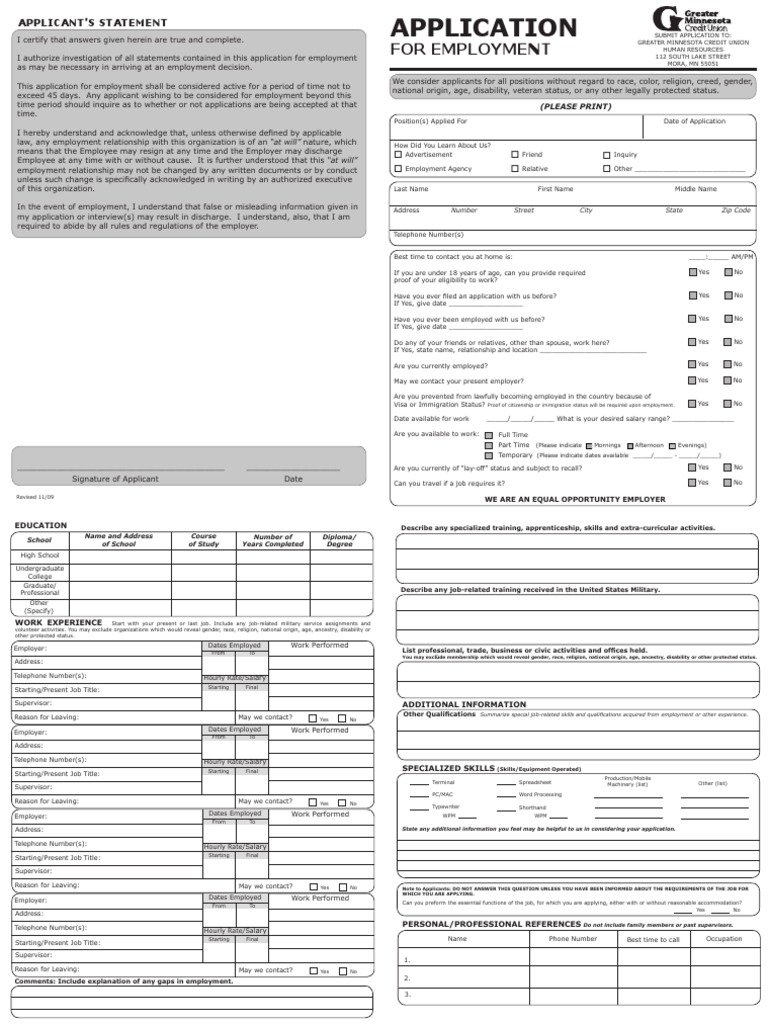 Applicant's Statement | PDF | Employment | Social Institutions