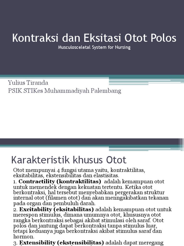 Kontraksi Dan Eksitasi Otot Polos Sistem Muskuloskletal FREE | PDF ...