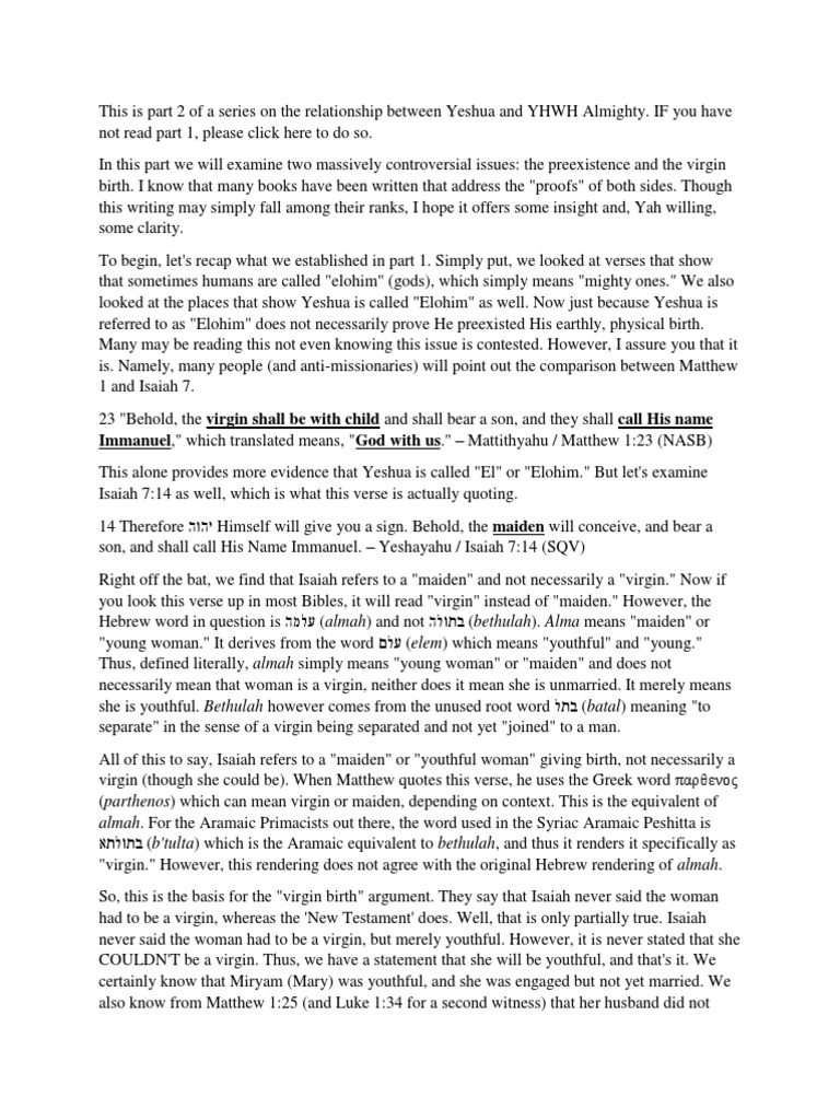 Yeshua YHWHs Right Hand PT 2 | PDF | Hebrew Bible | Religious Behaviour ...