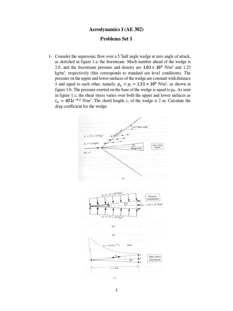 Aerodynamics Problem Set Solutions | PDF