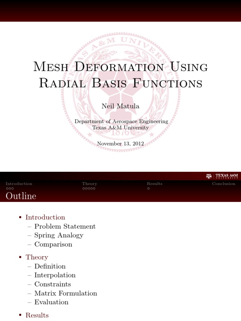 Mesh Deformation Using Radial Basis Functions | PDF | Interpolation | Mathematics Of Computing
