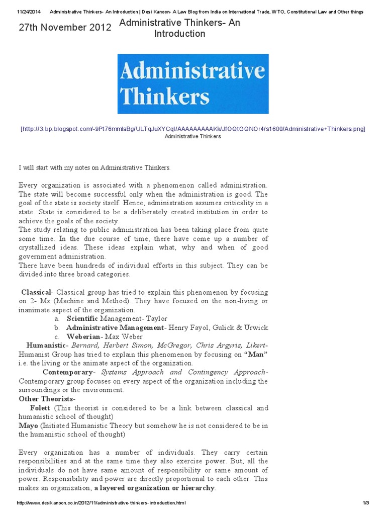 1.administrative Thinkers An Introduction | PDF | Democracy | Political ...