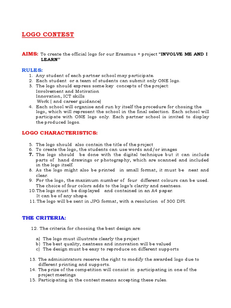 Logo Contest Rules | PDF | Logos | Communication