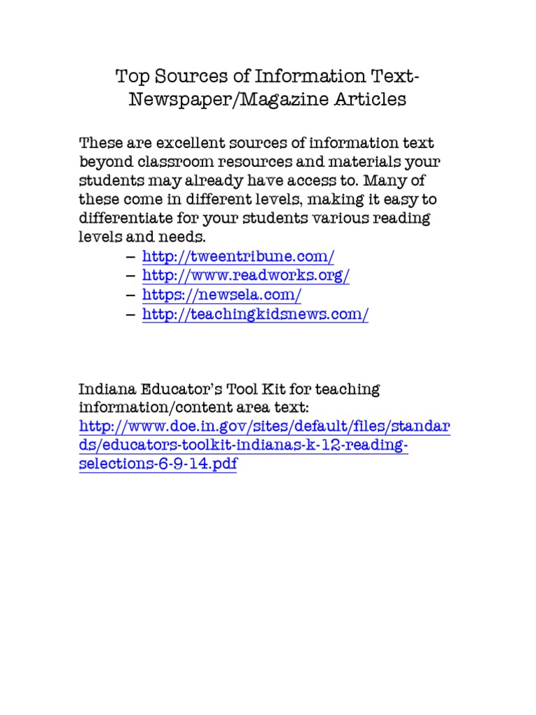Top Sources of Information Text | PDF | Career & Growth | Business