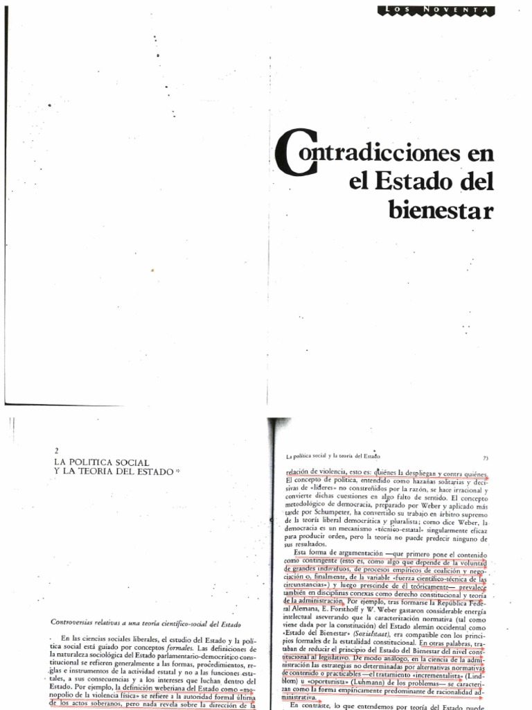 4.claus Offe. La Política Social y La Teoría Del Estado. | PDF