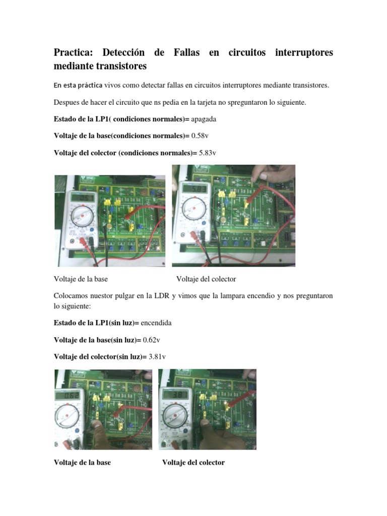 Practica Fallas Transistores y Par Darlington | PDF | Transistor ...