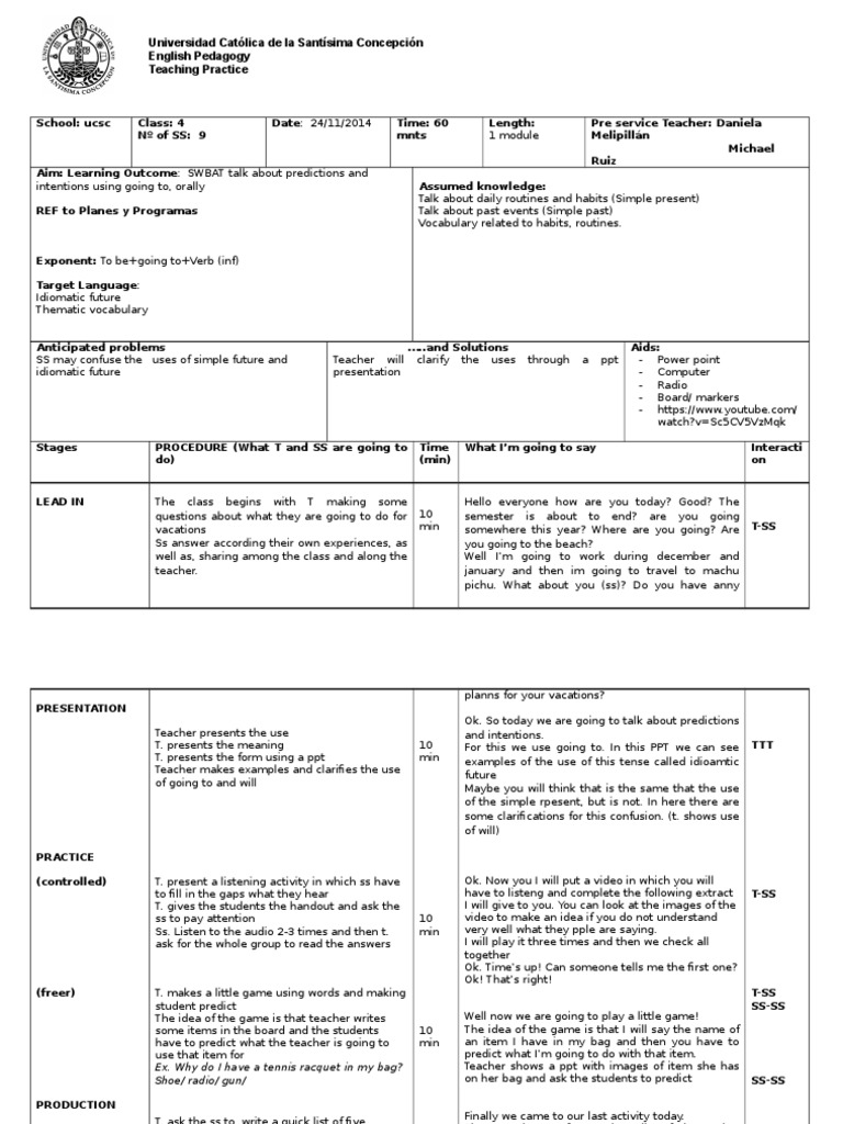 PPP Lesson Plan 4th Tutorial | PDF | Communication | Learning