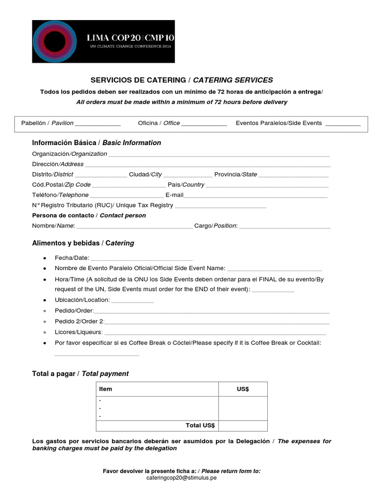 Catering Form | PDF