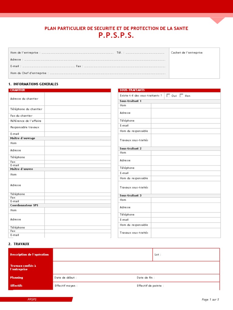 Modele PPSPS | PDF | Risque | Gestion des risques