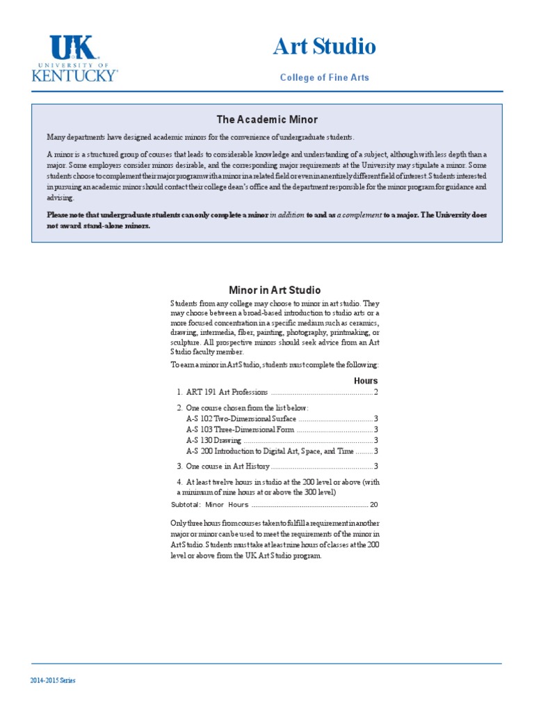 Art Studio: The Academic Minor | PDF | Career & Growth