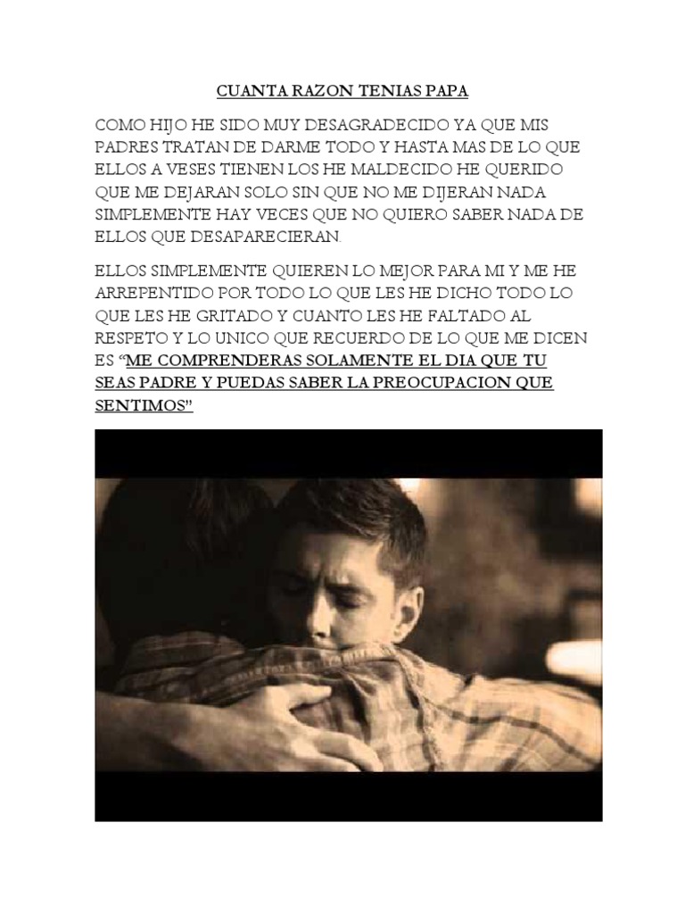 Cuanta Razon Tenias Papa | PDF