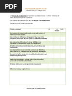 Rubrica para Evaluar Taller de Cocina | PDF