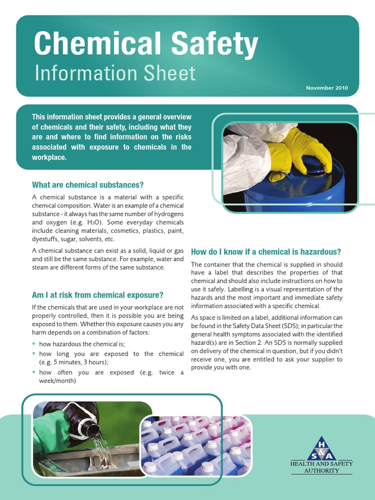 Chemical Safety Information Sheet | PDF | Materials | Occupational ...