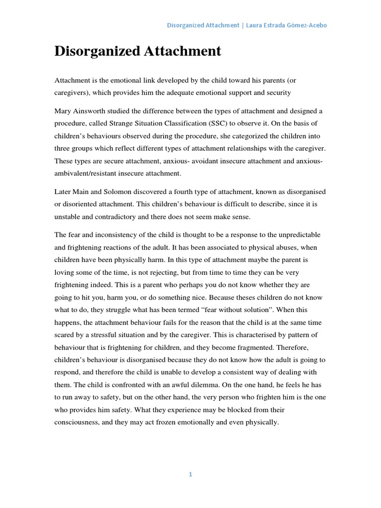 Disorganized Attachment | Attachment Theory | Psychiatry