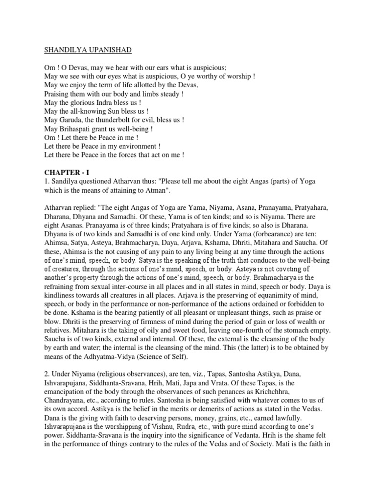 Shandilya Upanishad Eng | Download Free PDF | Prana | Hindu Prayer And ...