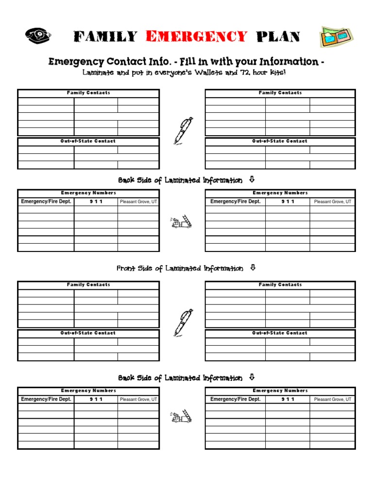 Family Emergency. Contact Numbers - Blank Form | PDF | Emergency ...