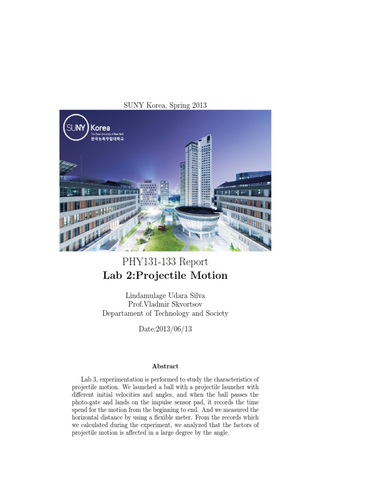 Lab 3: Projectile Motion | Download Free PDF | Projectiles | Physics