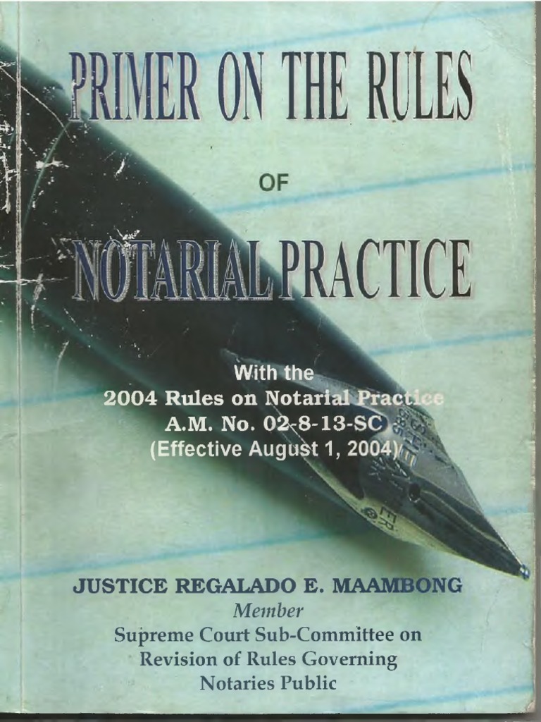 Primer On The Rules of Notarial Practice | PDF