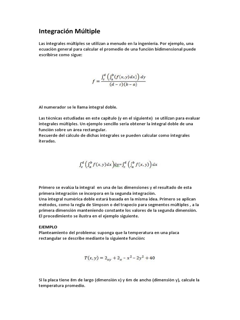 Integración Múltiple | PDF | Objetos matemáticos | Cálculo