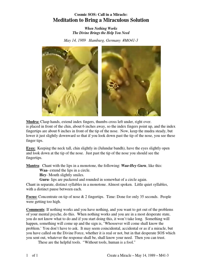 Miracle Meditation-Cosmic SOS | PDF
